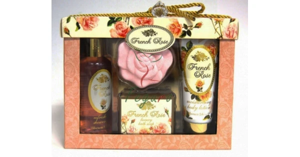 Set cadou SPA French Rose cu petale de trandafir